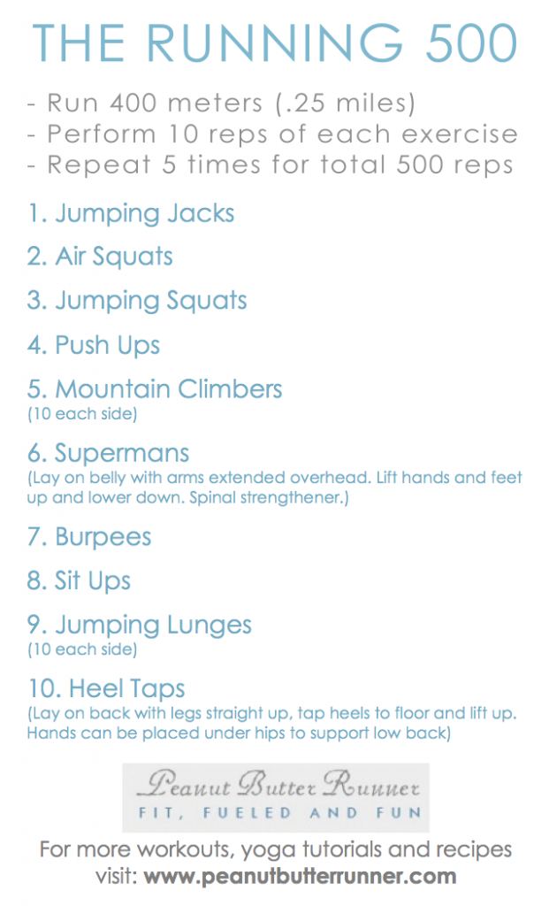 The Running 500 Workout - Peanut Butter Runner