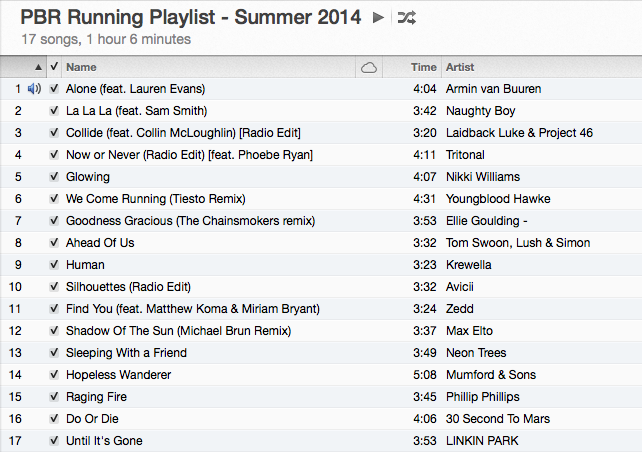 Summer Running Playlist + This Week's Workouts - Peanut Butter Runner